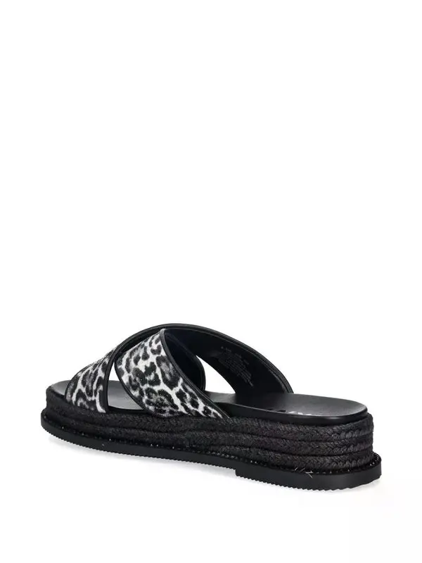 Dkny Leopard Print Cross-strap Slides