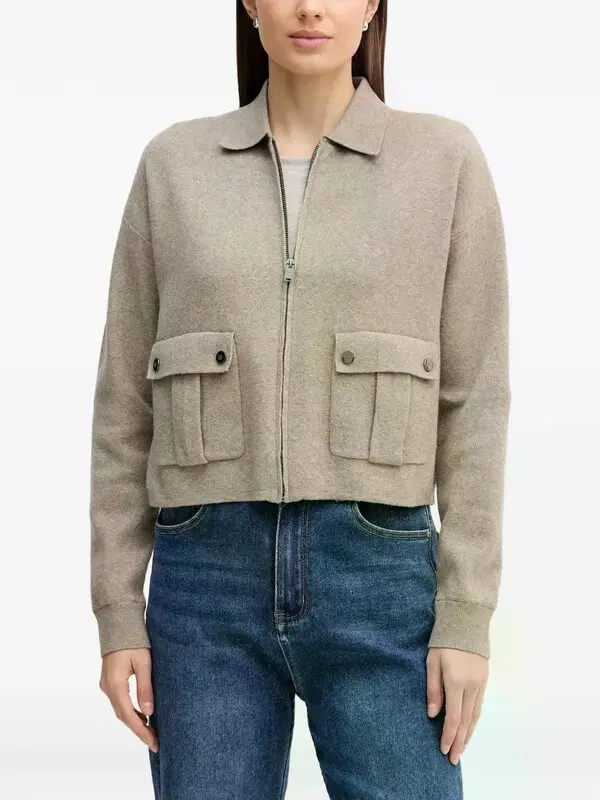 Dkny Knitted Zip-up Cardigan