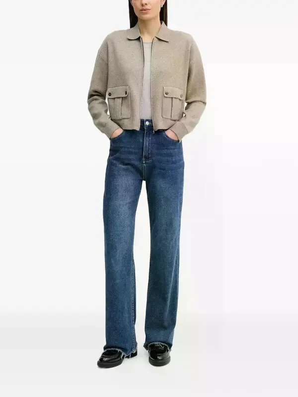 Dkny Knitted Zip-up Cardigan