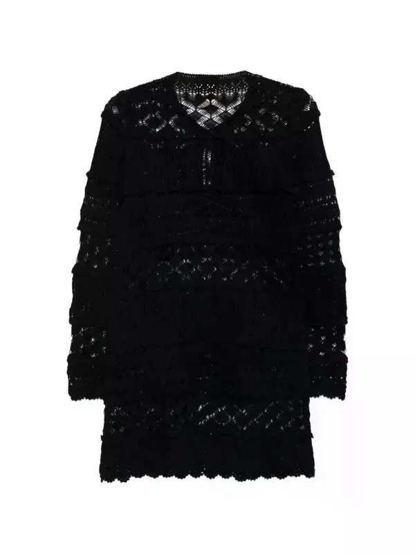 SEMICOUTURE Knitted Ruffled Dress - Black