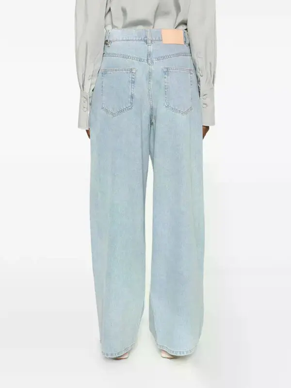 SYSTEM Pleated Wide Leg Jeans