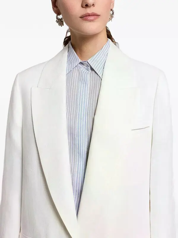 Peserico Linen Gabardine Blazer - White