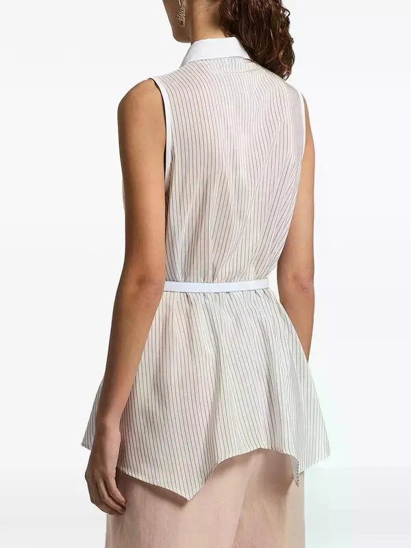 Peserico Striped Belted Shirt