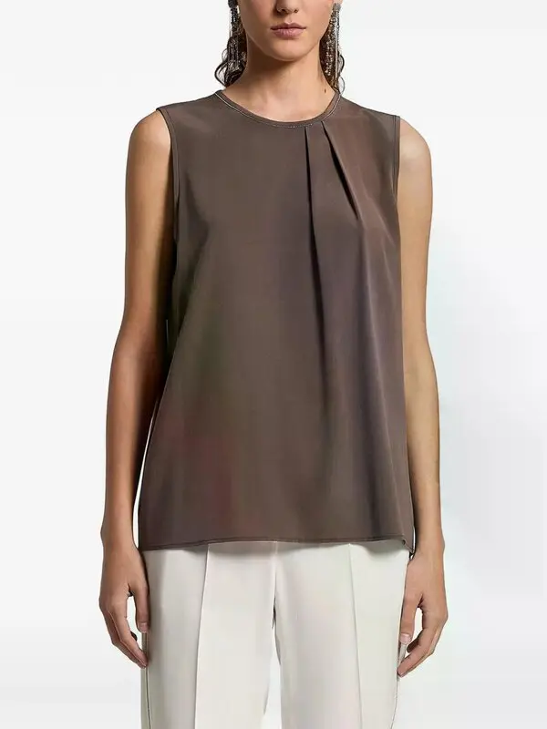 Peserico Pleated Sleeveless Top