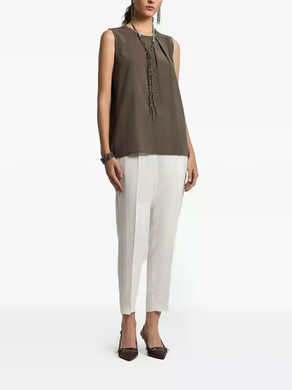 Peserico Pleated Sleeveless Top