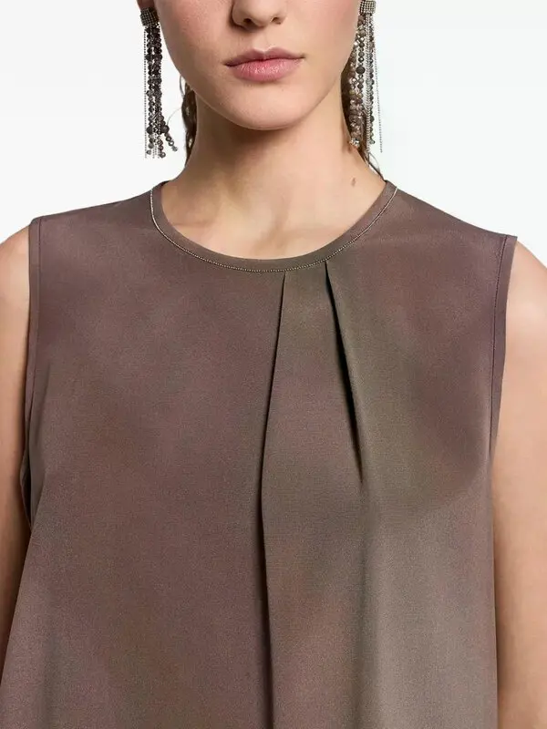 Peserico Pleated Sleeveless Top