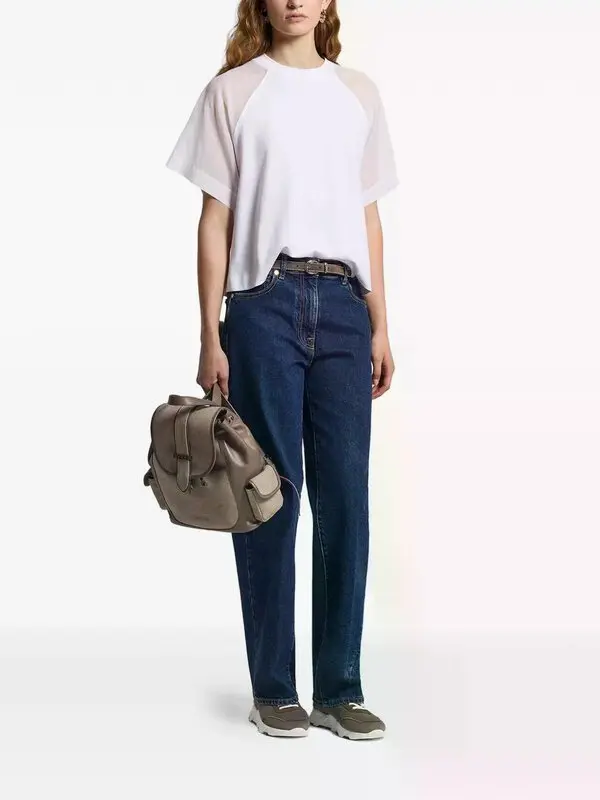 Peserico T-shirt With Sheer Sleeves