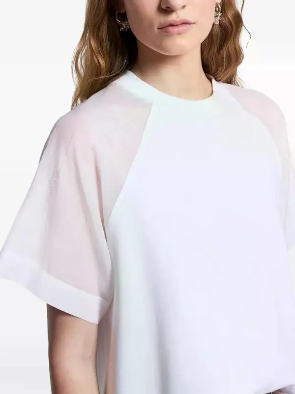 Peserico T-shirt With Sheer Sleeves