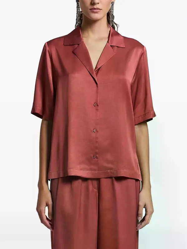 Peserico Buttoned Short-sleeve Shirt - Red