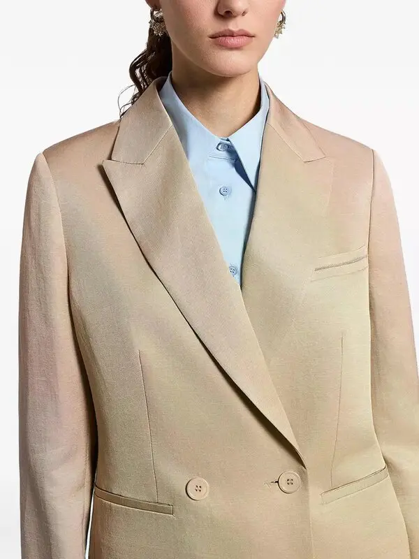 Peserico Twill Double-breasted Blazer - Neutrals
