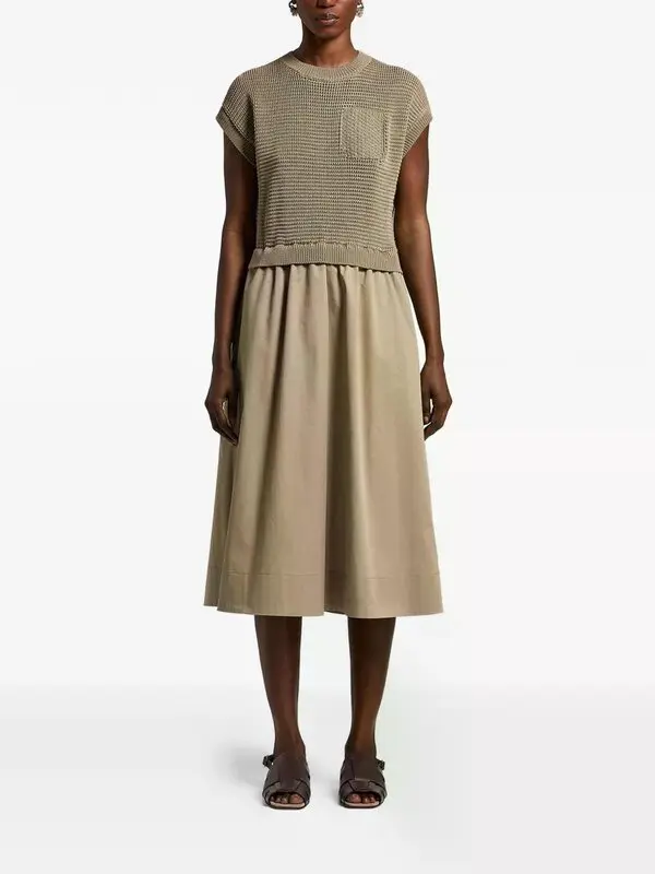 Peserico Cotton Midi Dress - Green