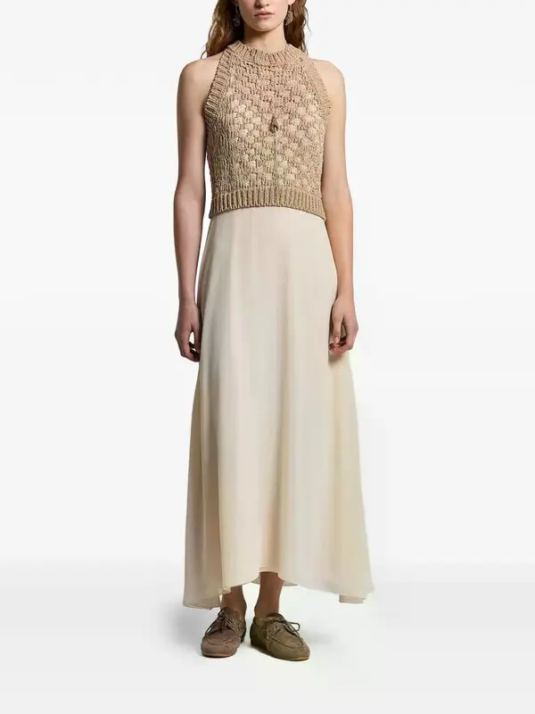 Peserico Crochet Midi Dress - Neutrals