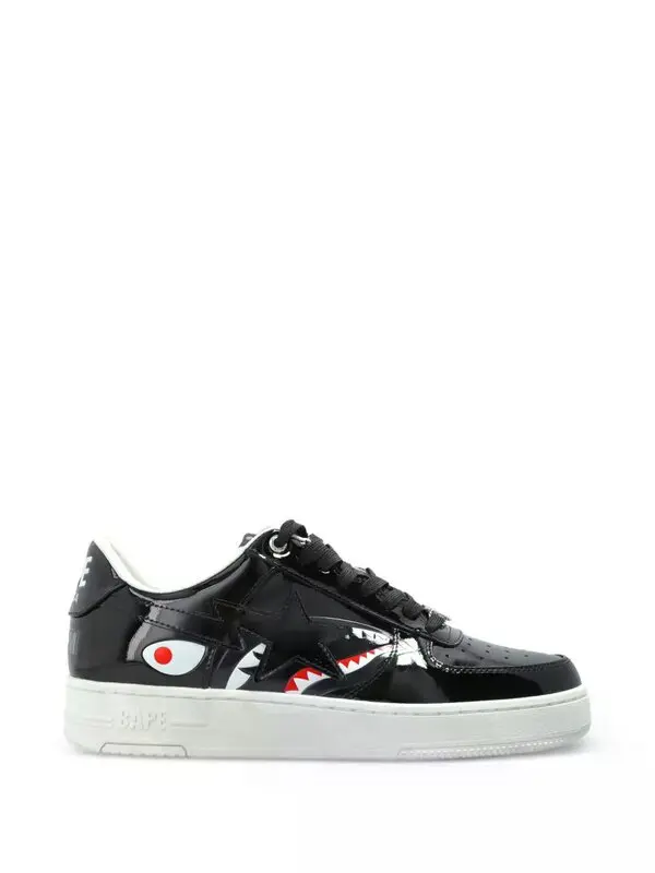 A BATHING APE Shark Star Leather Sneakers