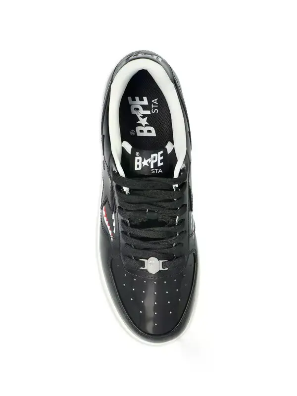 A BATHING APE Shark Star Leather Sneakers