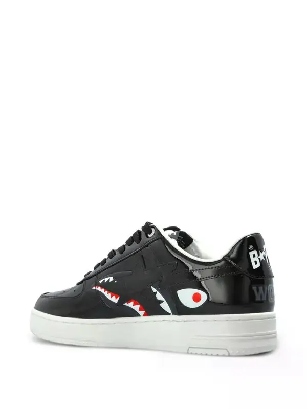 A BATHING APE Shark Star Leather Sneakers
