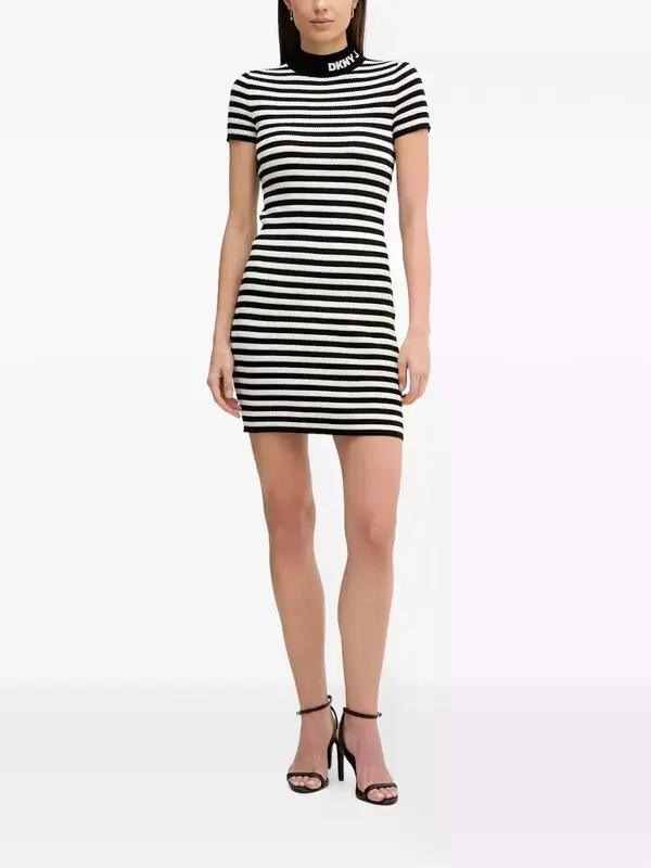 Dkny Striped Roll-neck Dress