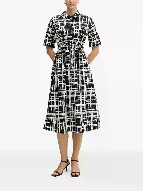 Dkny Checked Belted Shirt Dress