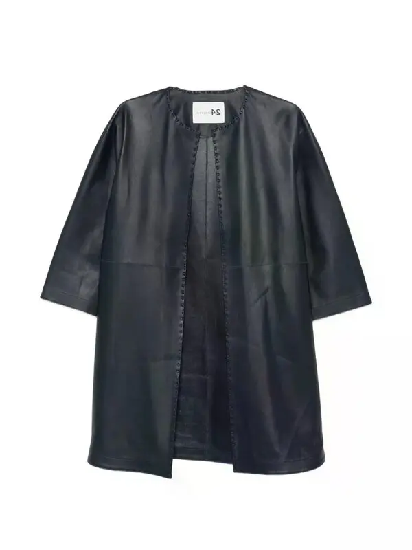 MANZONI 24 Leather Open-front Coat