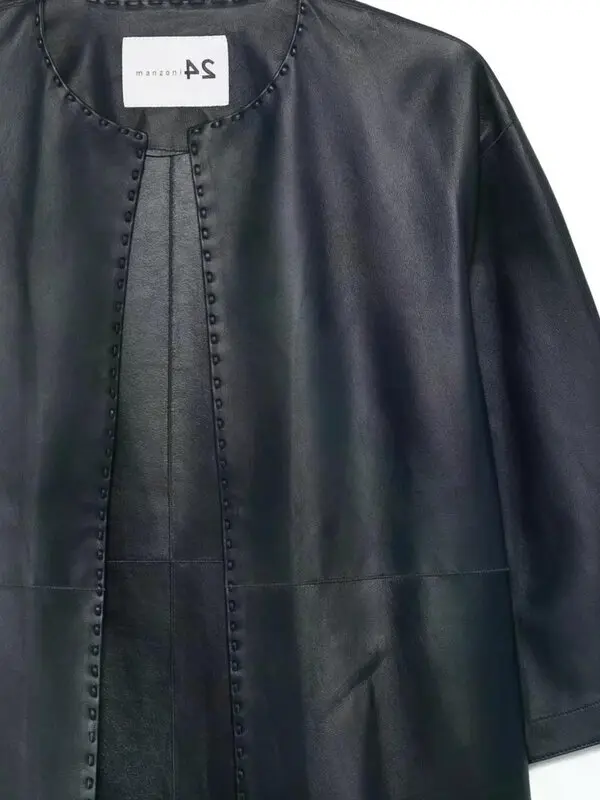 MANZONI 24 Leather Open-front Coat