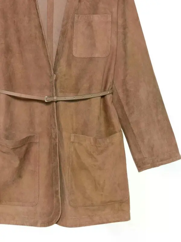 MANZONI 24 Patch-pocket Belted Suede Jacket