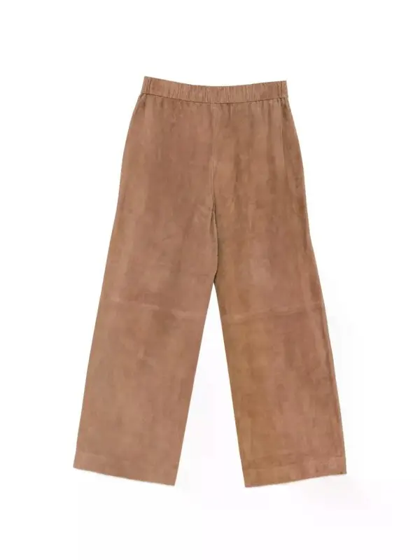 MANZONI 24 Elasticated Leather Trousers - Brown