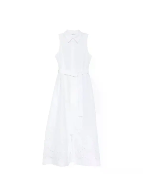 P.a.r.o.s.h Pointelle Cotton Maxi Dress - White