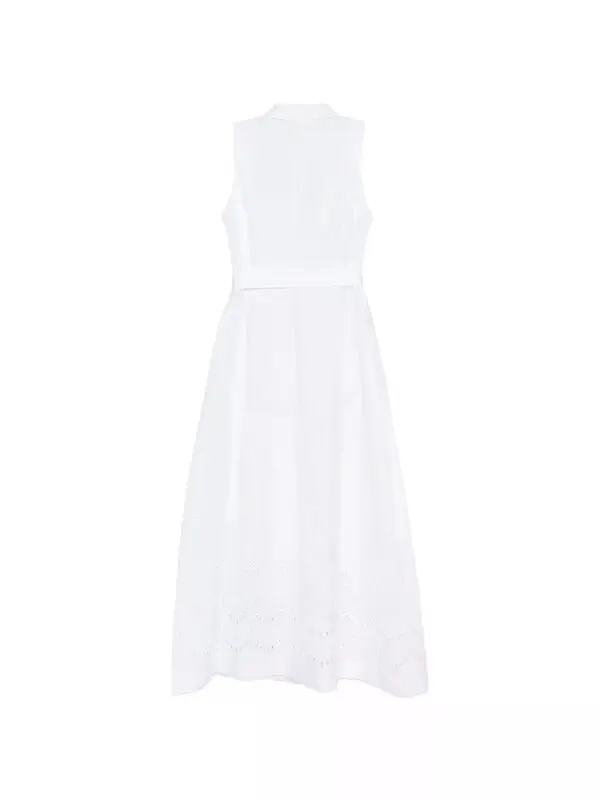 P.a.r.o.s.h Pointelle Cotton Maxi Dress - White
