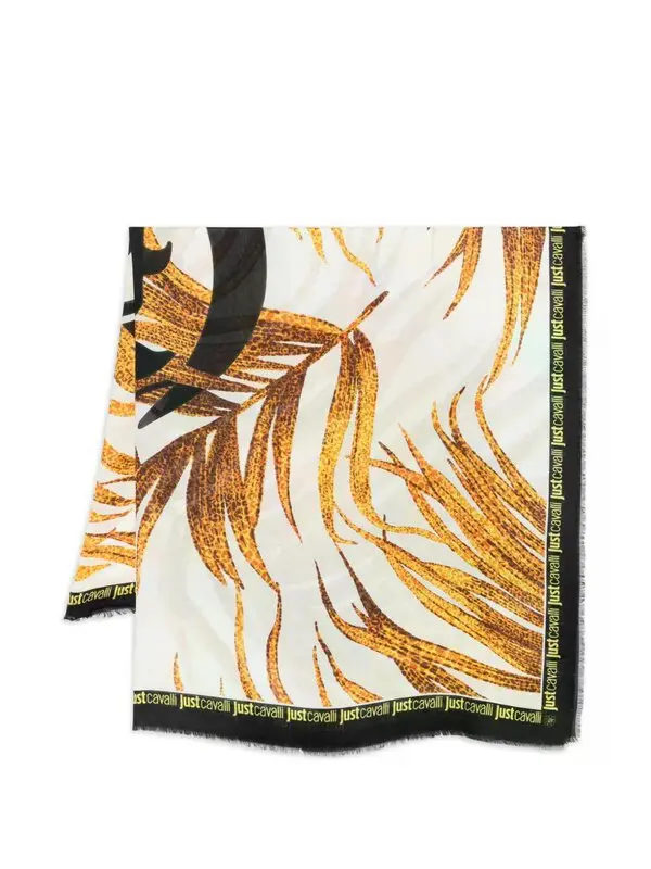 Just Cavalli Leaf Print Scarf
