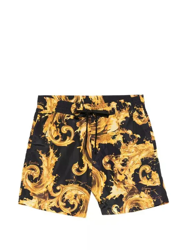 Versace Baroque Swim Shorts - Black