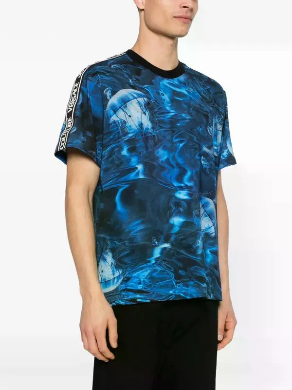 Versace Logo-tape Graphic T-shirt