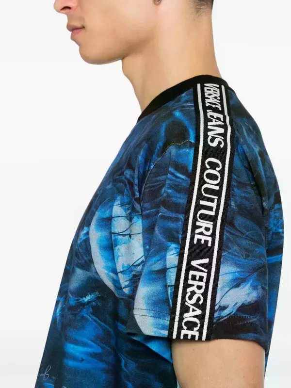 Versace Logo-tape Graphic T-shirt