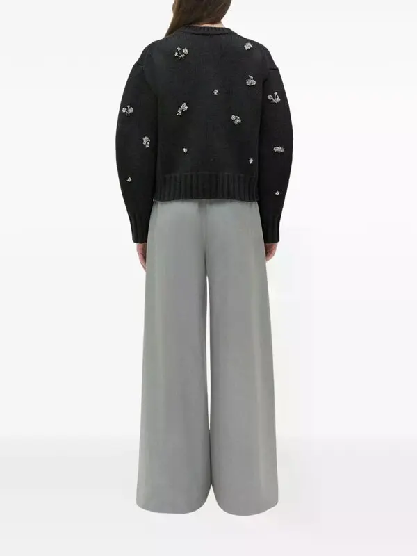 Simkhai Coraline Floral-embellished Sweater - Black