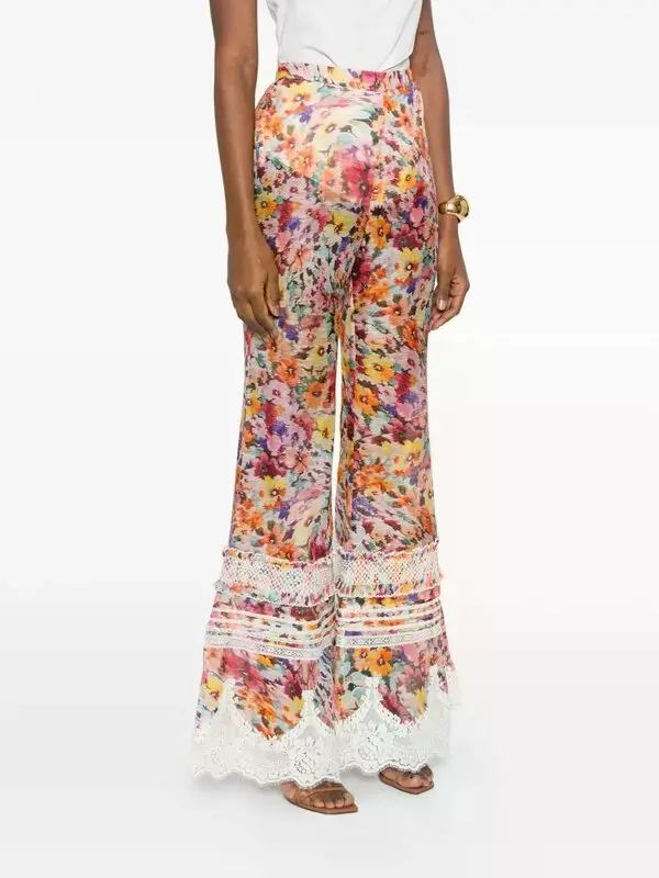Zimmermann Luna Floral Lace Trousers - Pink