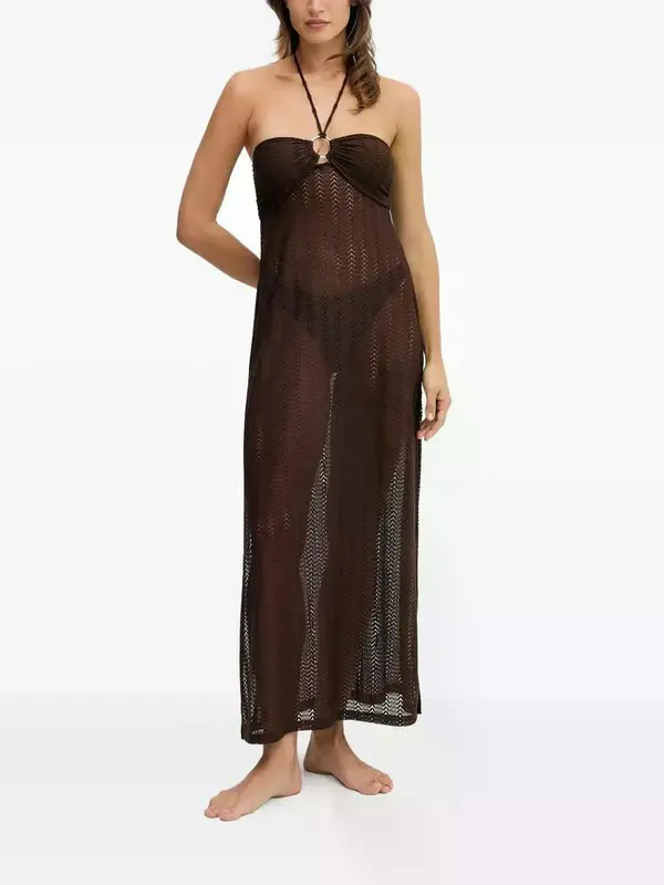Melissa Odabash Harriet Ring-detail Halterneck Maxi Dress - Brown
