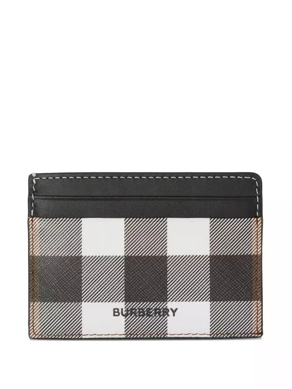 Burberry Check Card Case - Black