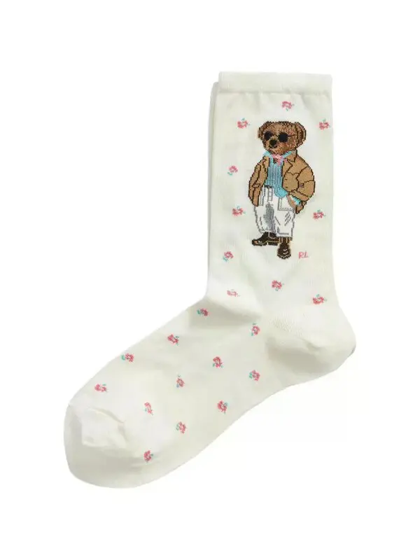 Polo Ralph Lauren Bear Floral Print Socks - Neutrals