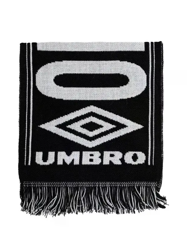 UMBRO Logo-print Fringed-hem Scarf - Black