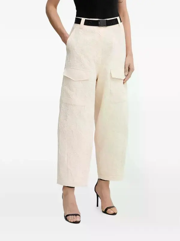 Liu Jo Wrinkle-effect Cargo Pants - Neutrals
