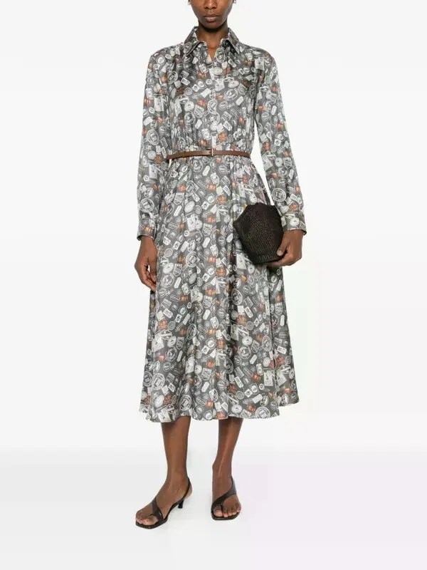 Max Mara Printed Collared Midi Dress