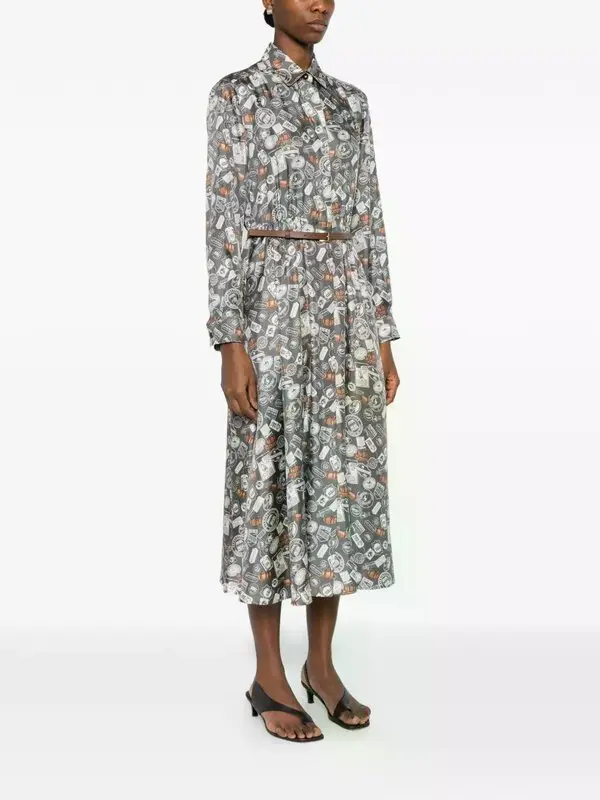 Max Mara Printed Collared Midi Dress