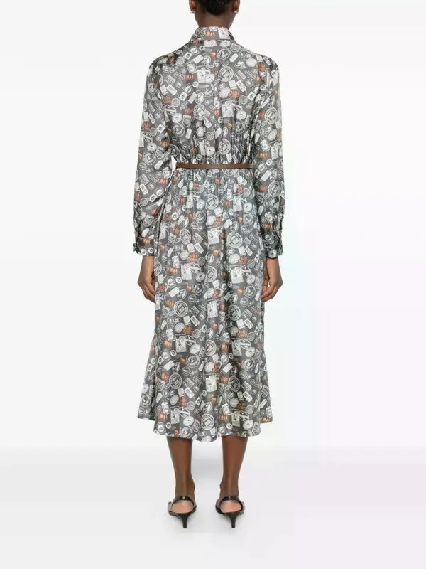 Max Mara Printed Collared Midi Dress