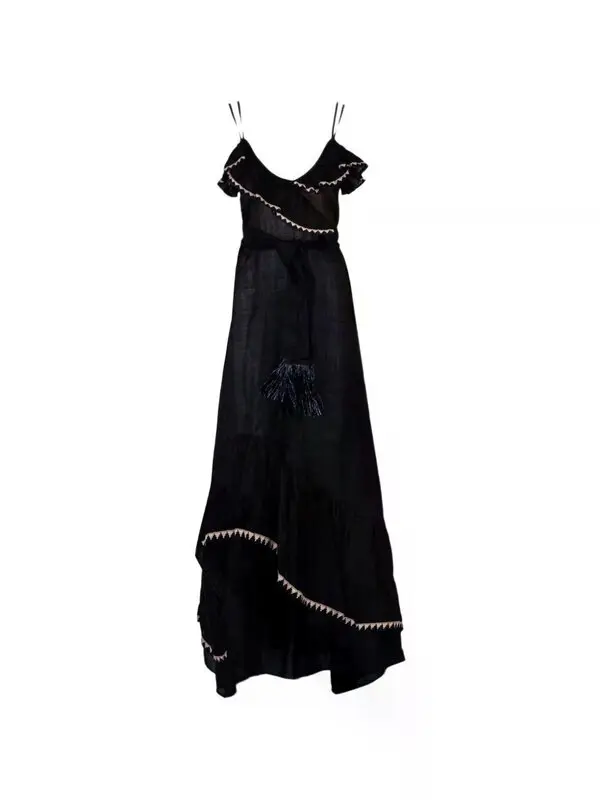 Pho Firenze Ruffled-trim Dress - Black