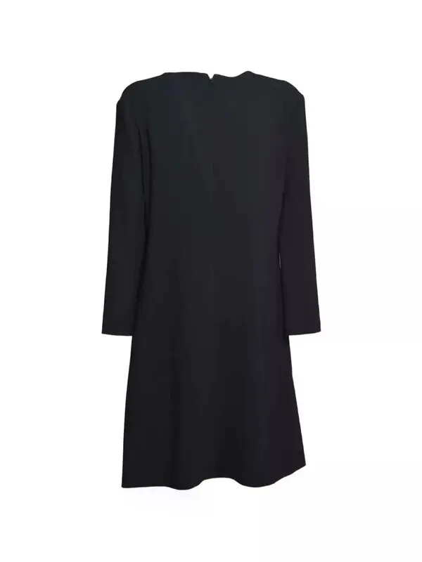 Aspesi V-neck Mini Dress With Long Sleeves And Zip Fastening - Black