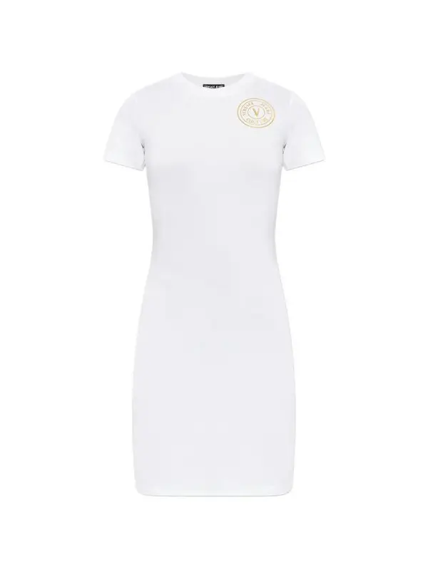 Versace Short-sleeve Logo Dress - White