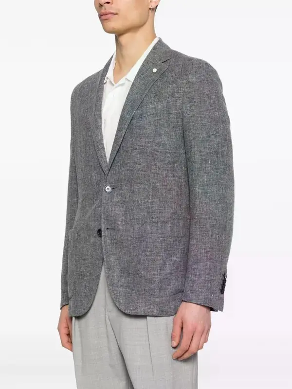 LUIGI BIANCHI Button Pin Blazer - Blue