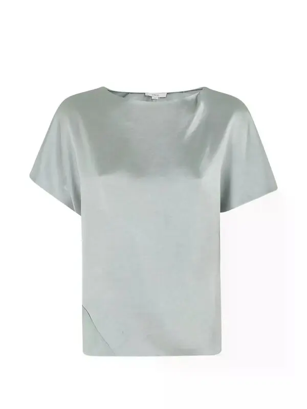 Vince Asymmetric Design Short Sleeve Blouse