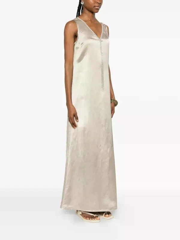 PANICALE Embellished V-neck Midi Dress
