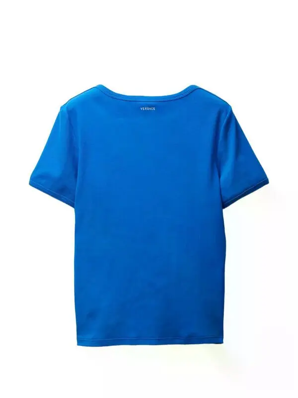 Versace Embroidered Ribbed Cotton-jersey T-shirt
