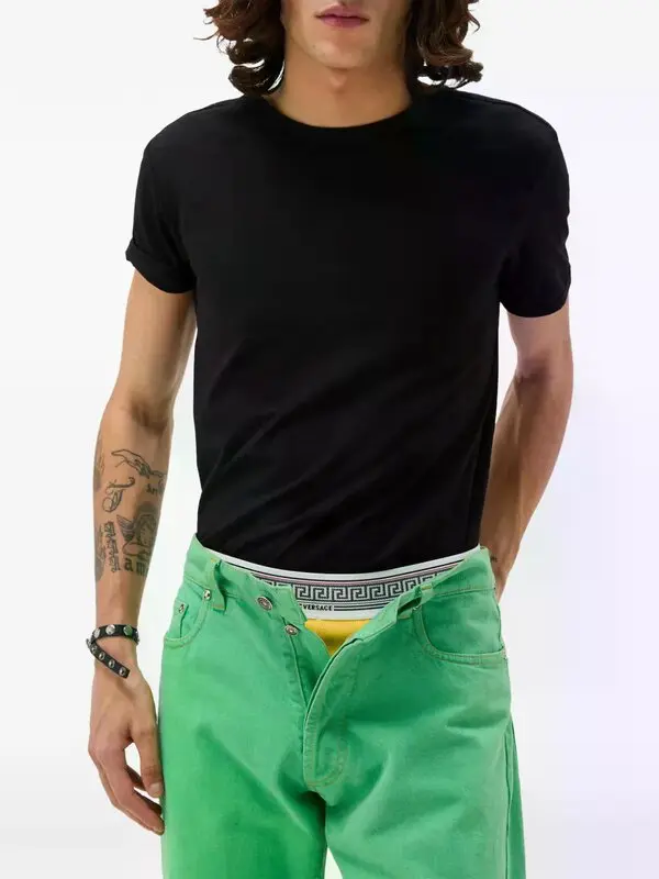 Versace Embroidered Cotton-jersey T-shirt