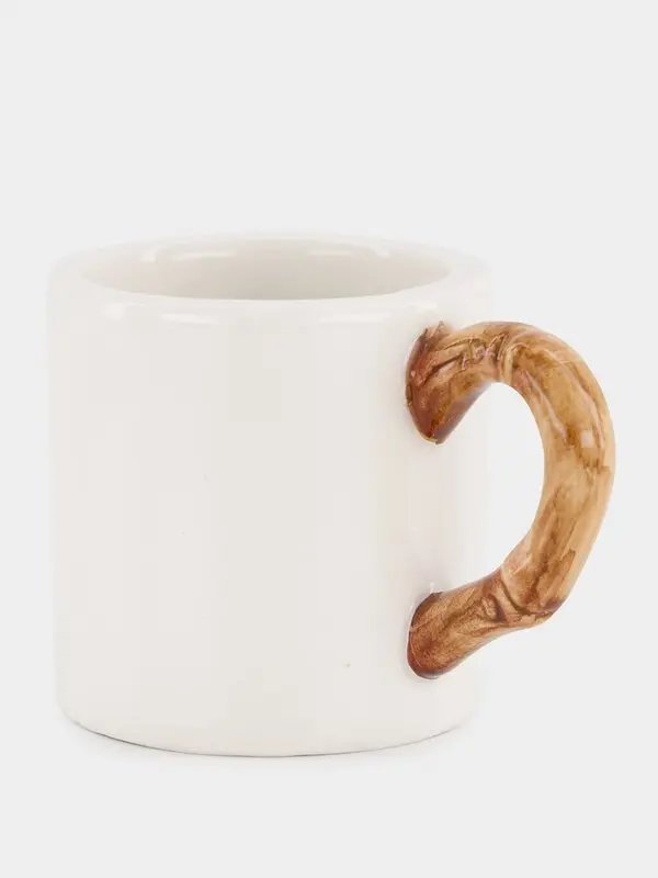 LES-OTTOMANS Bamboo Ceramic Coffee Cup And Saucer
